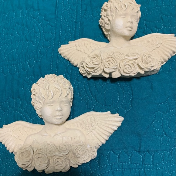 Accents | Pair Of Cherubs Precious Unpainted Pottery | Poshmark